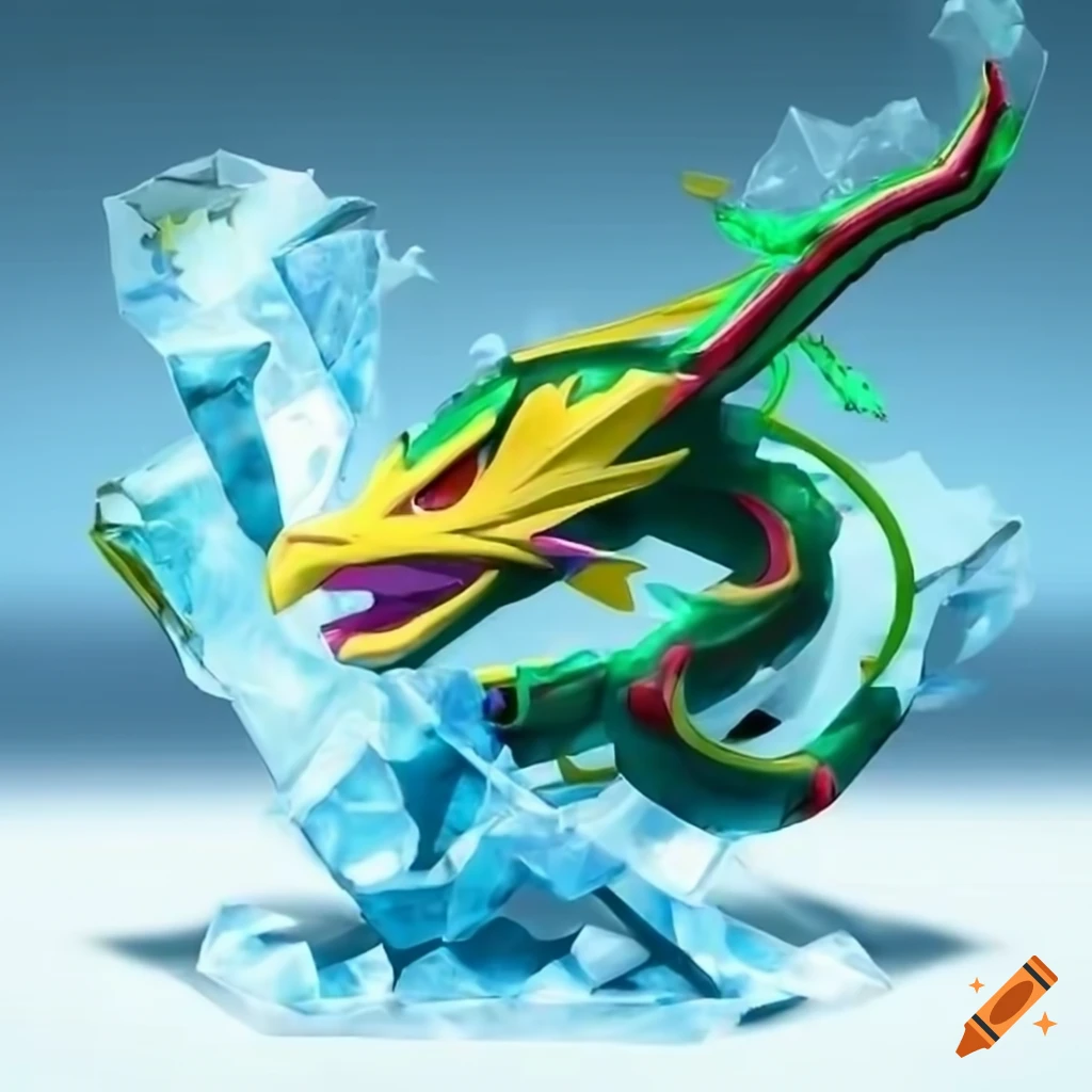 Ice sculpture of rayquaza from pokemon