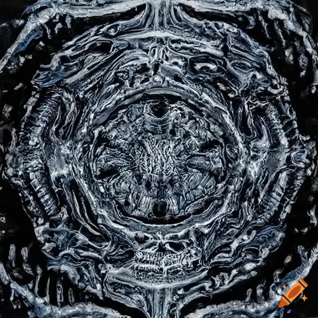 Melting ice with h.r. giger inspired tiles