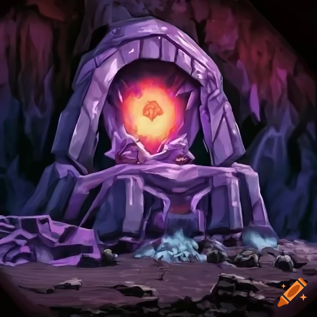 Image of a mine cave in yu-gi-oh card game