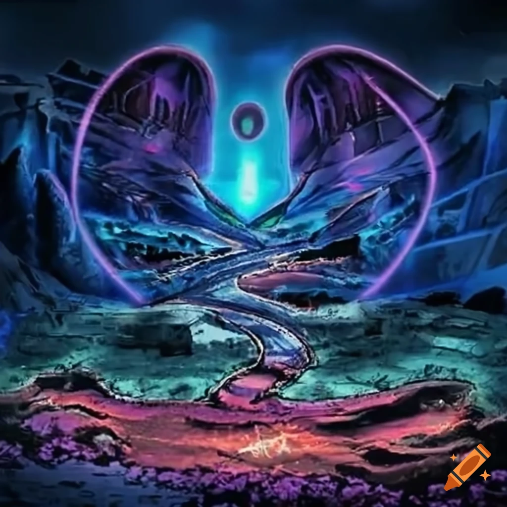 Highway map for yu-gi-oh! card game on Craiyon