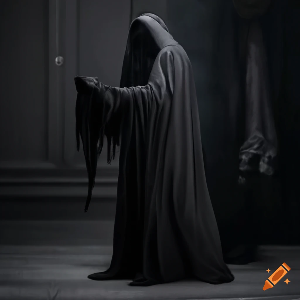 Black-robed specter of a dementor ghost