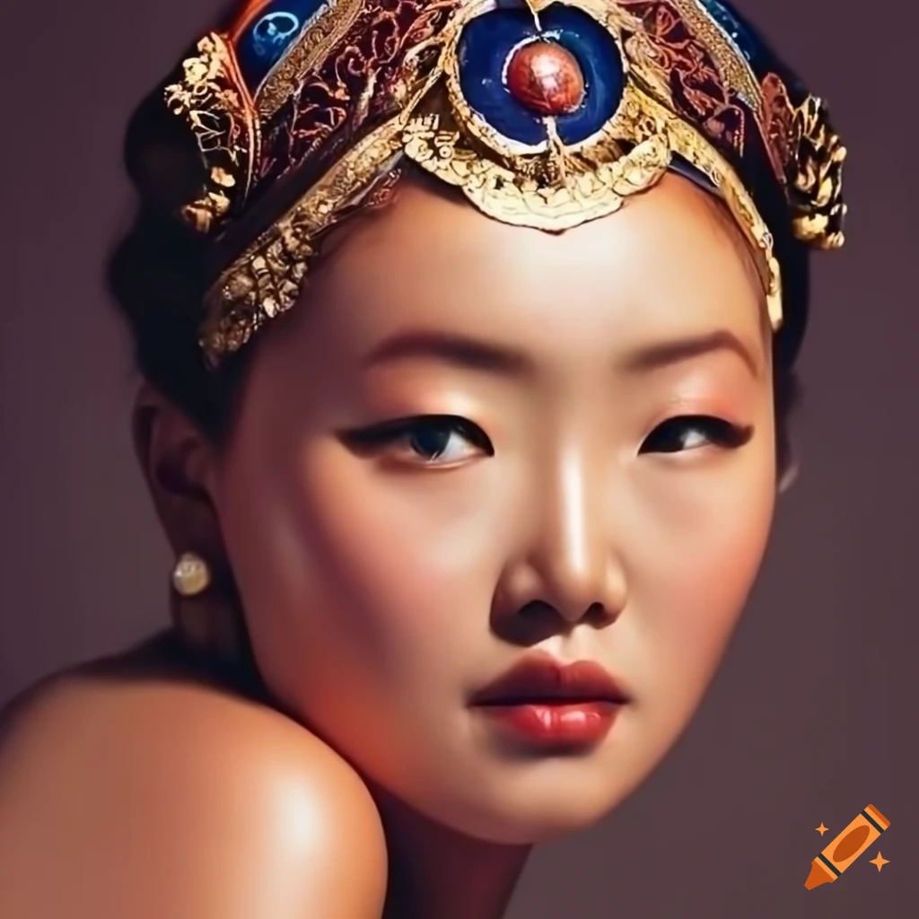 Portrait of a beautiful mongolian woman