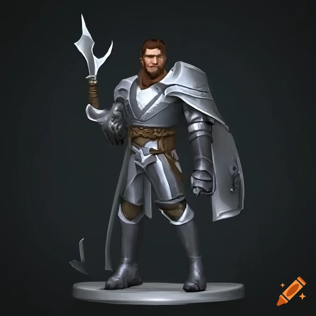 Image of a paladin warrior with a halberd on Craiyon