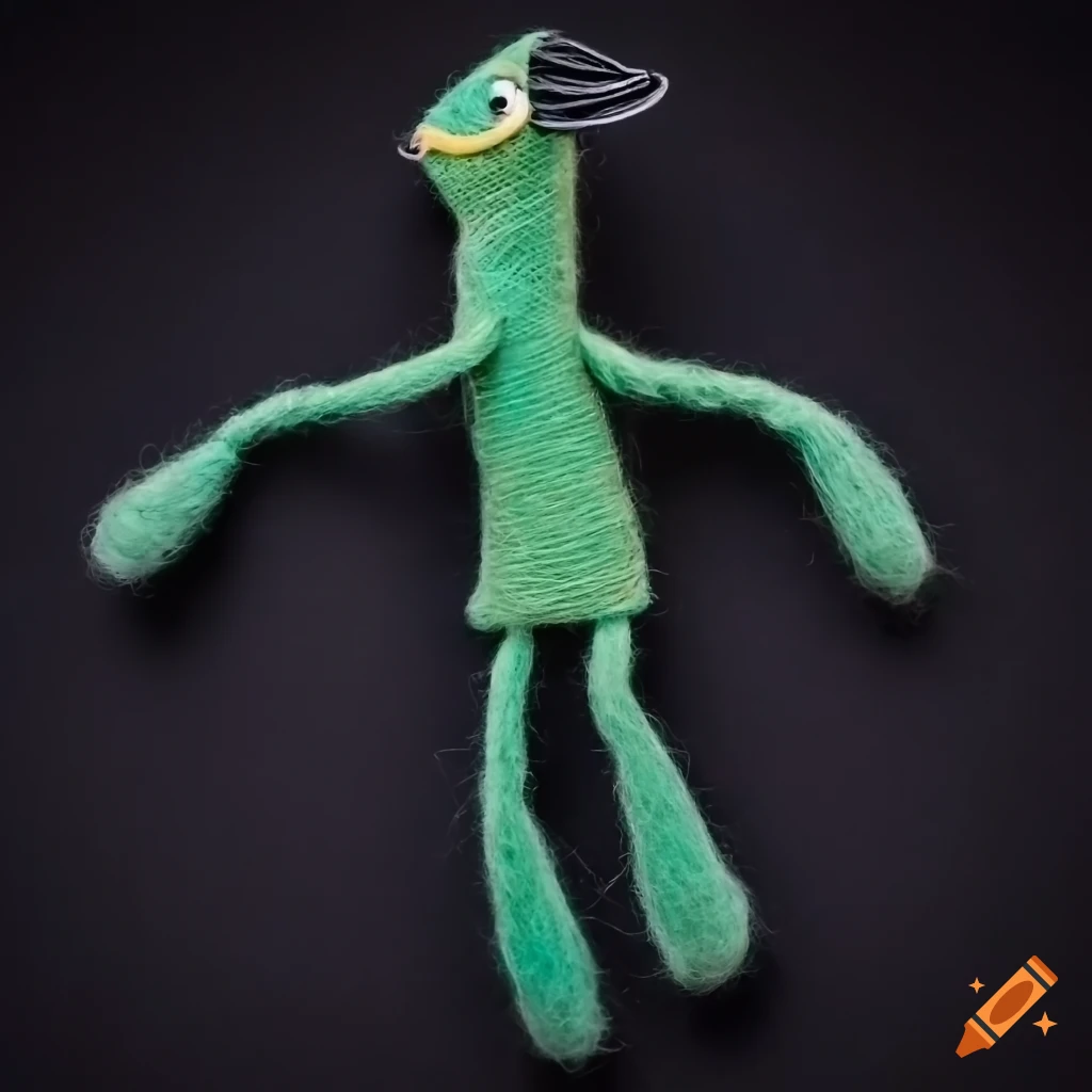 Wool string puppet representing 'bold and brash' on Craiyon