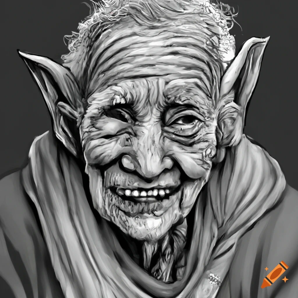 Smiling old elf