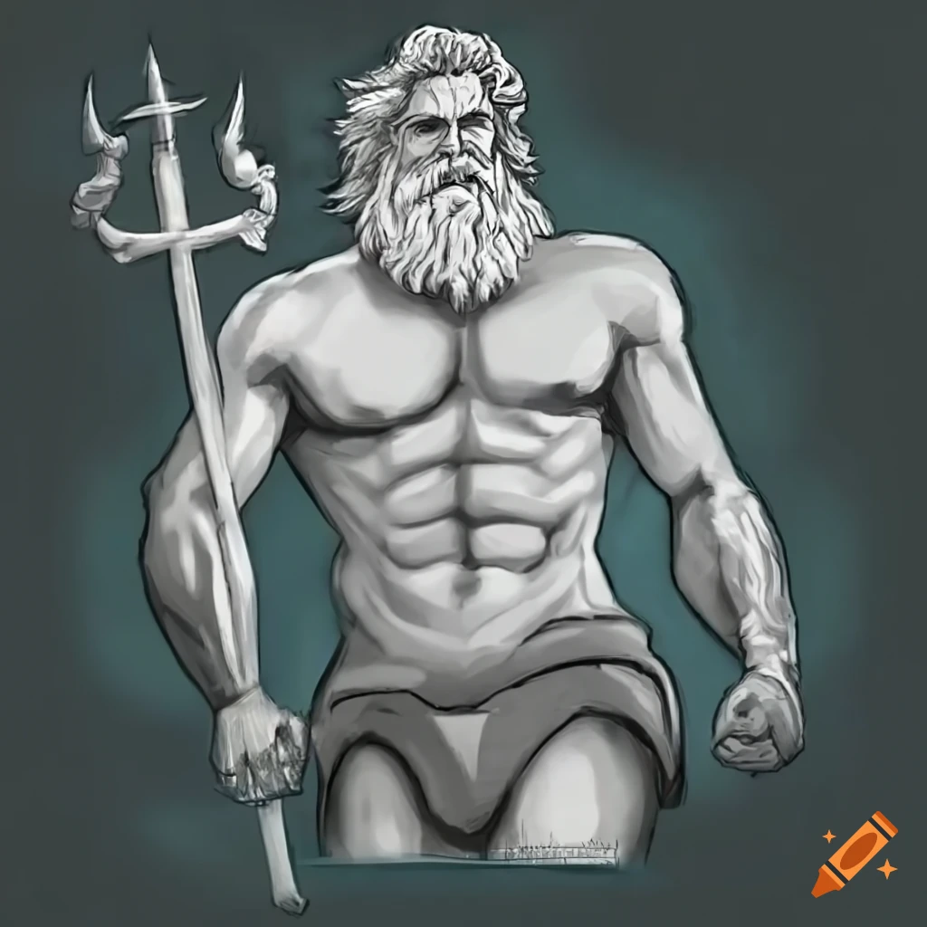 Artistic representation of poseidon
