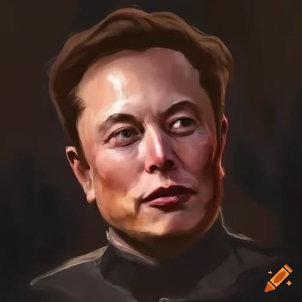 Sketch of elon musk with realistic details