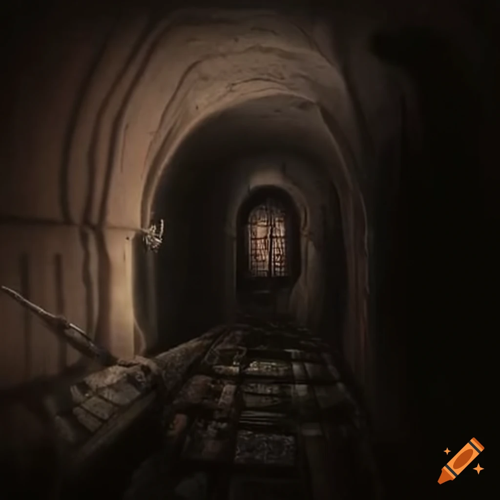 Image of a spooky abandoned mine on Craiyon