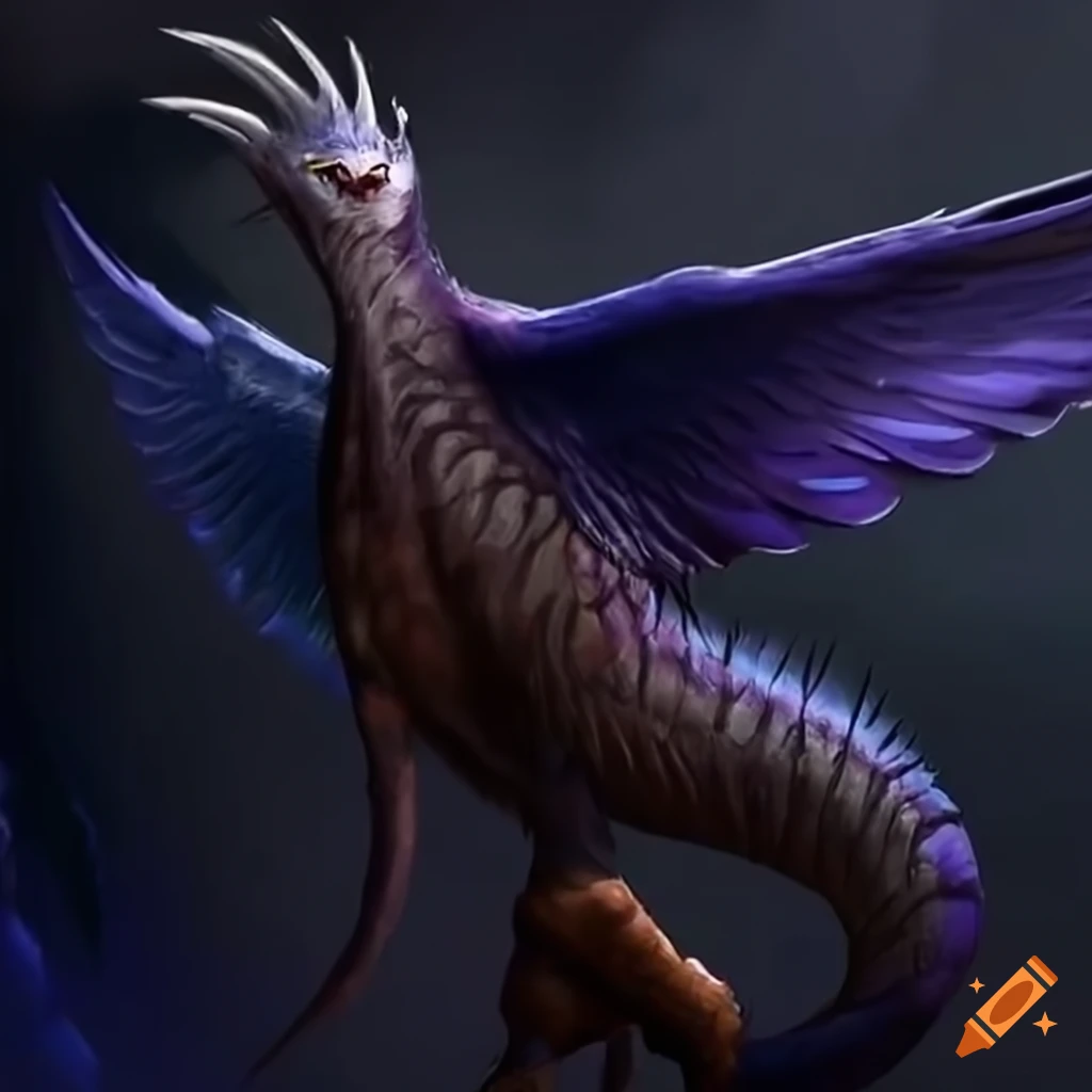 Image of a giant beast with powerful claws and angelic wings on Craiyon