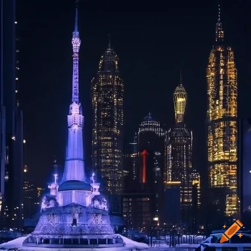 Beautiful view of Bursia city at night on Craiyon