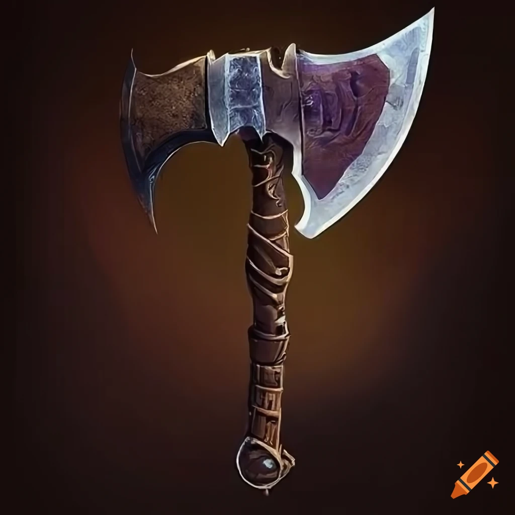 Fantasy axe stylized on Craiyon