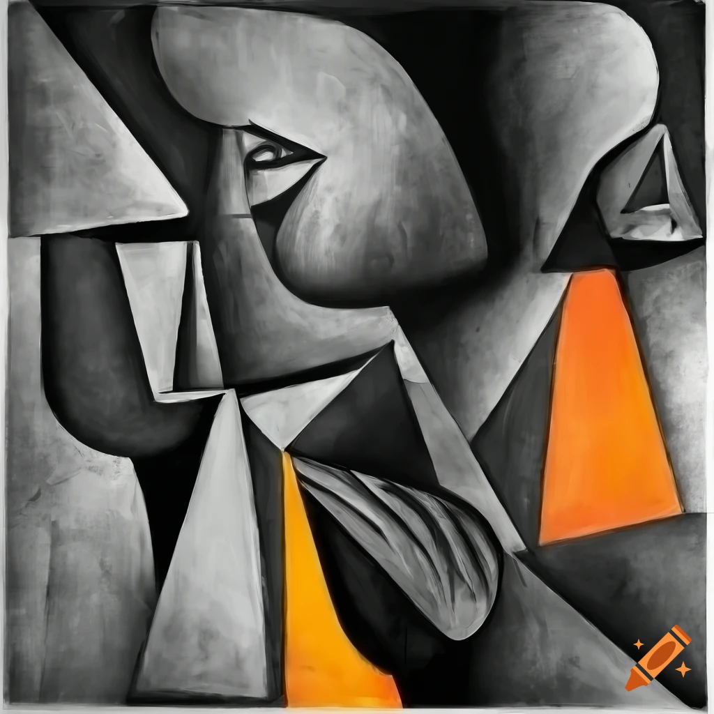 Black and white surrealistic cubist artwork on Craiyon