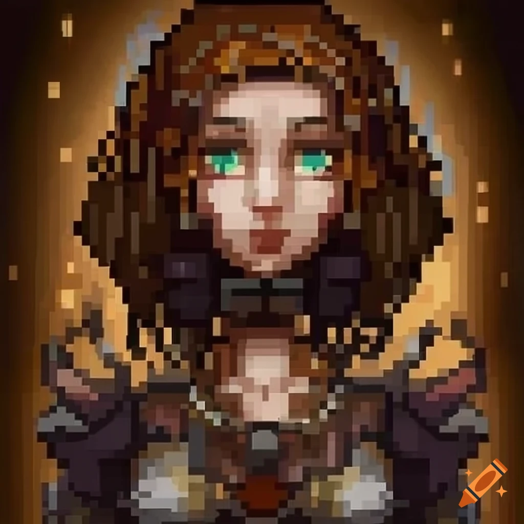 Fantasy pixel art of a cleric girl on Craiyon