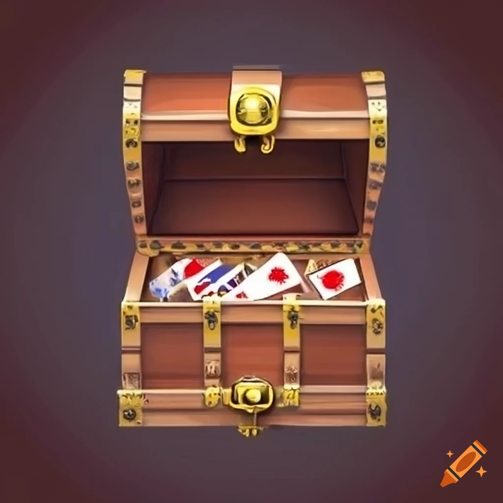 Treasure chest filled with cards
