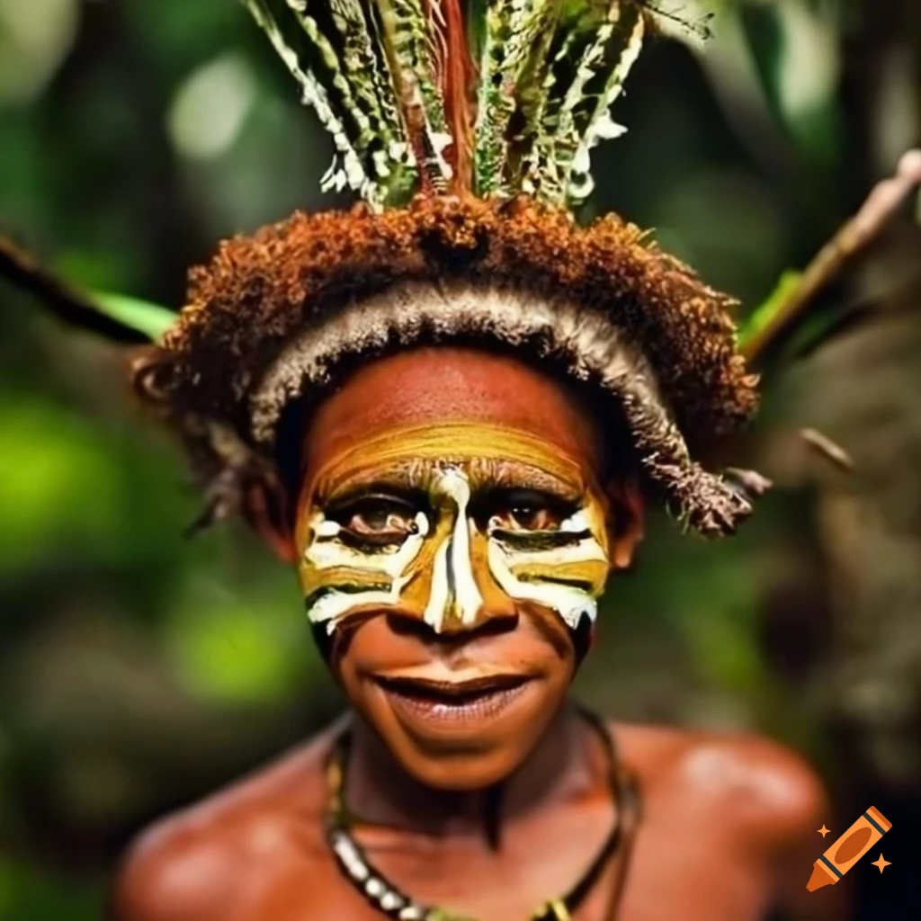 Portrait of a wealthy person from papua new guinea on Craiyon