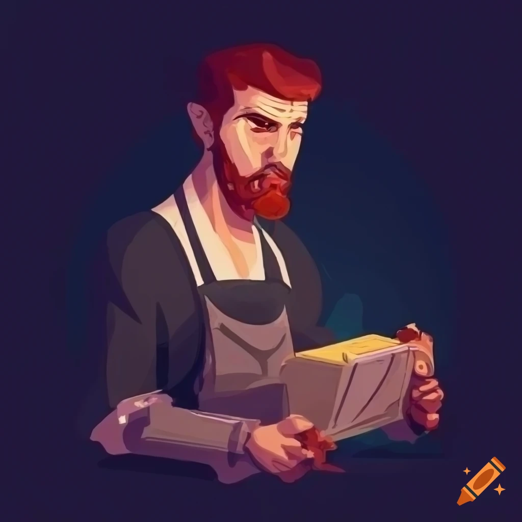 Fantasy artwork of an apprentice bookmaker on Craiyon