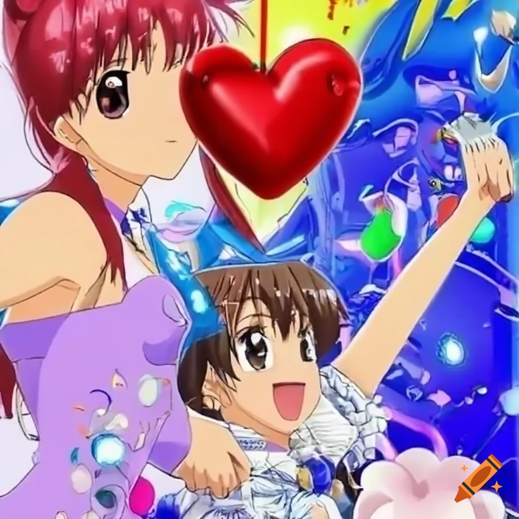 Shiny 3d anime heart with japanese text on Craiyon