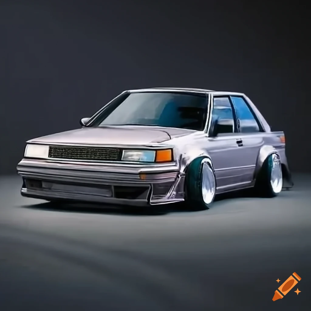 Customized Toyota Camry with Bosozoku-style modifications on Craiyon