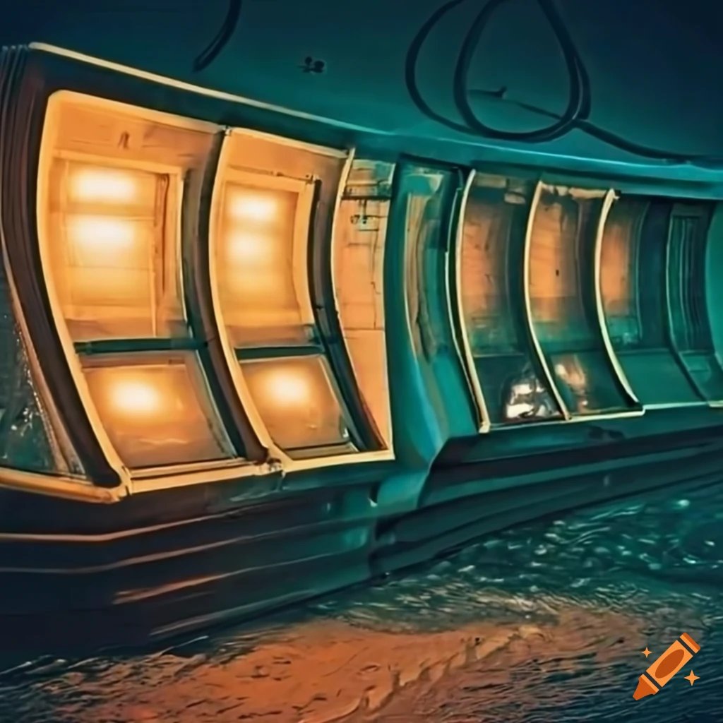 Vintage sign 'earth terminal' in a futuristic train station