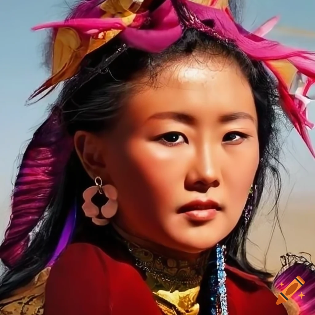 Portrait of a beautiful mongolian woman on Craiyon