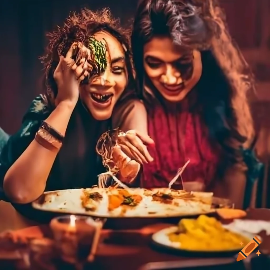 Group of friends enjoying newari dishes at lahana restaurant