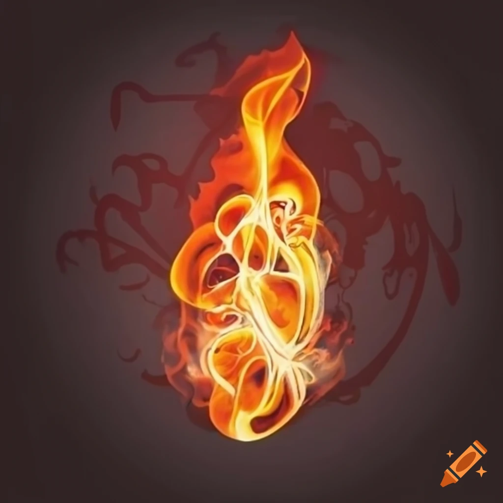 Graffiti representing a fiery soul on Craiyon