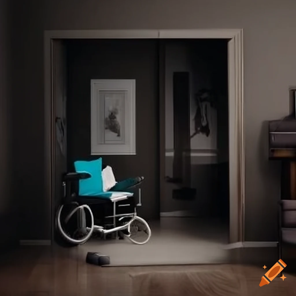 Wheelchair-accessible living room for disabled individuals on Craiyon