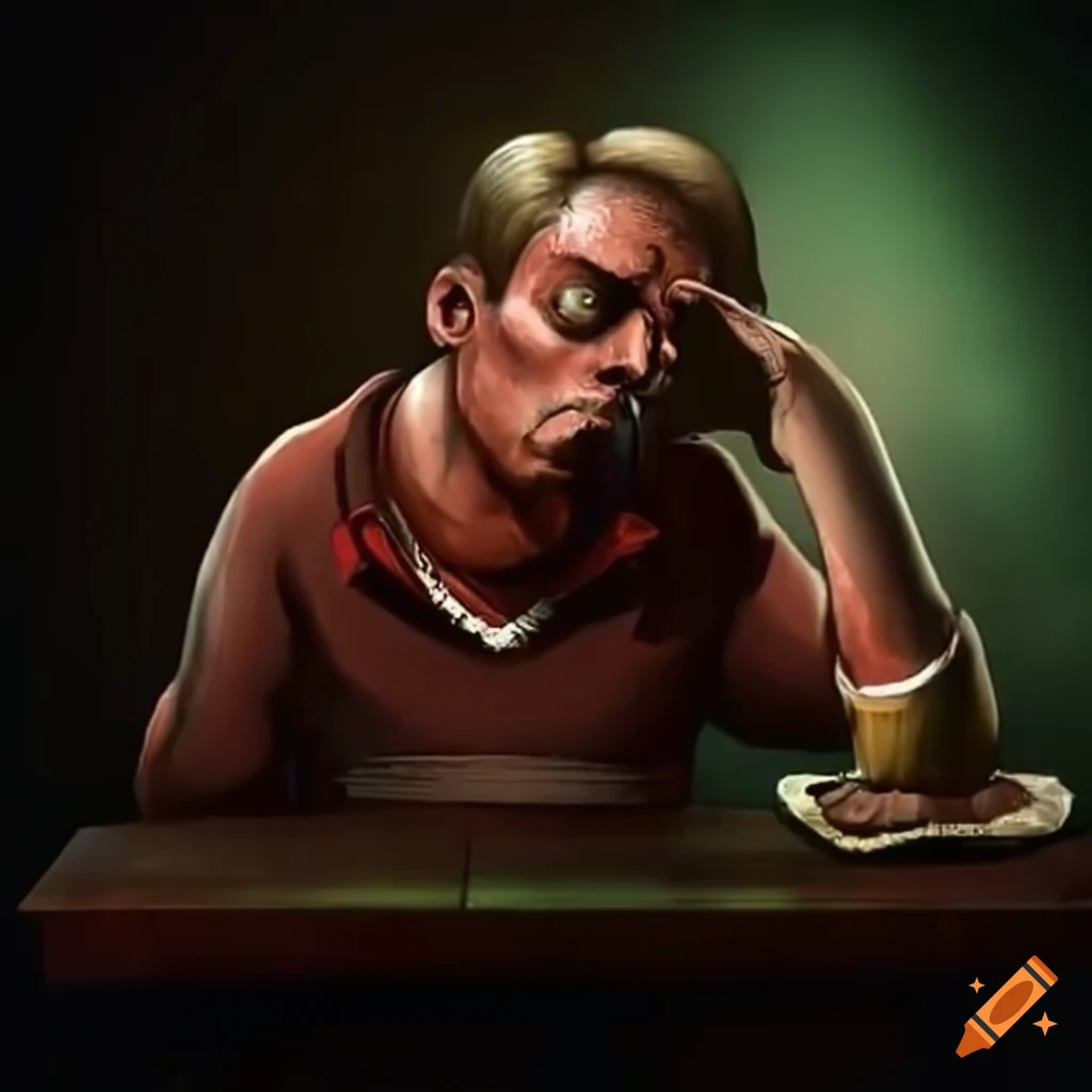 Man having a wild night out