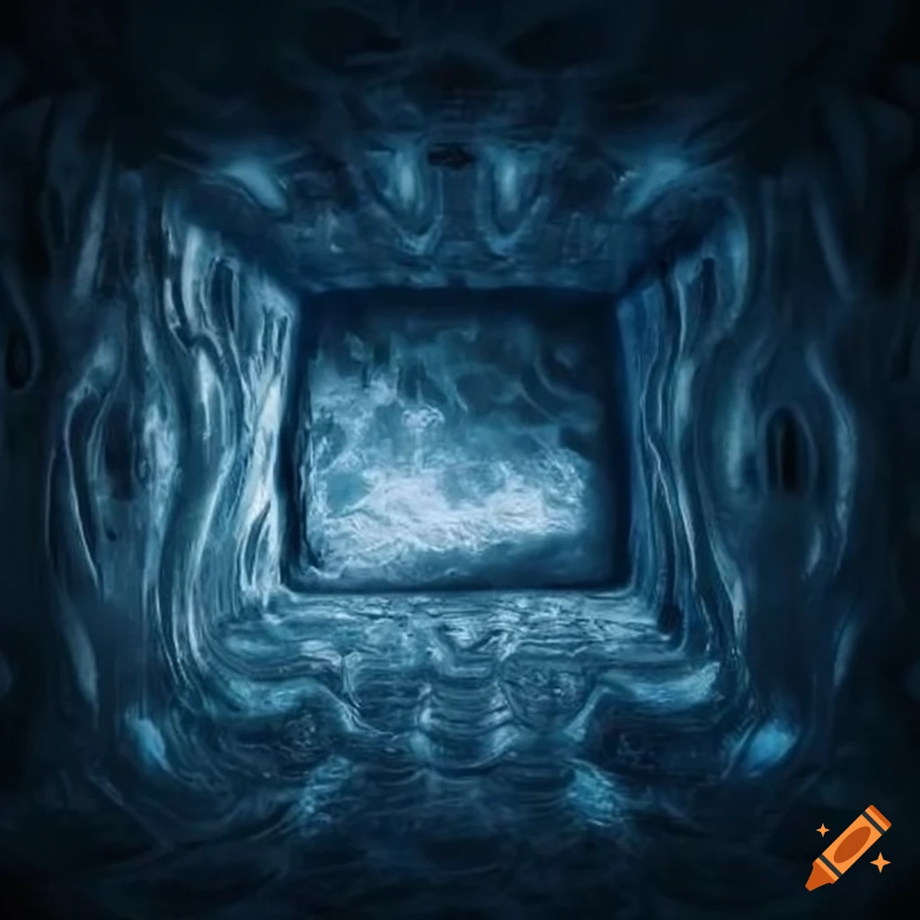 Melting ice with h.r. giger inspired tiles