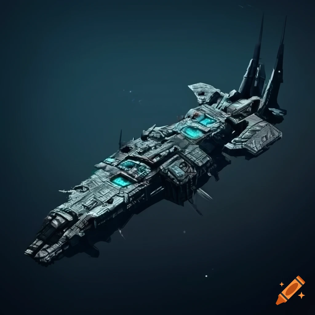 Cyberpunk war spaceship on Craiyon