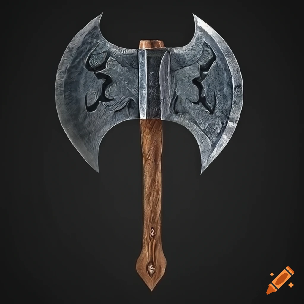 Fantasy-style axe on Craiyon