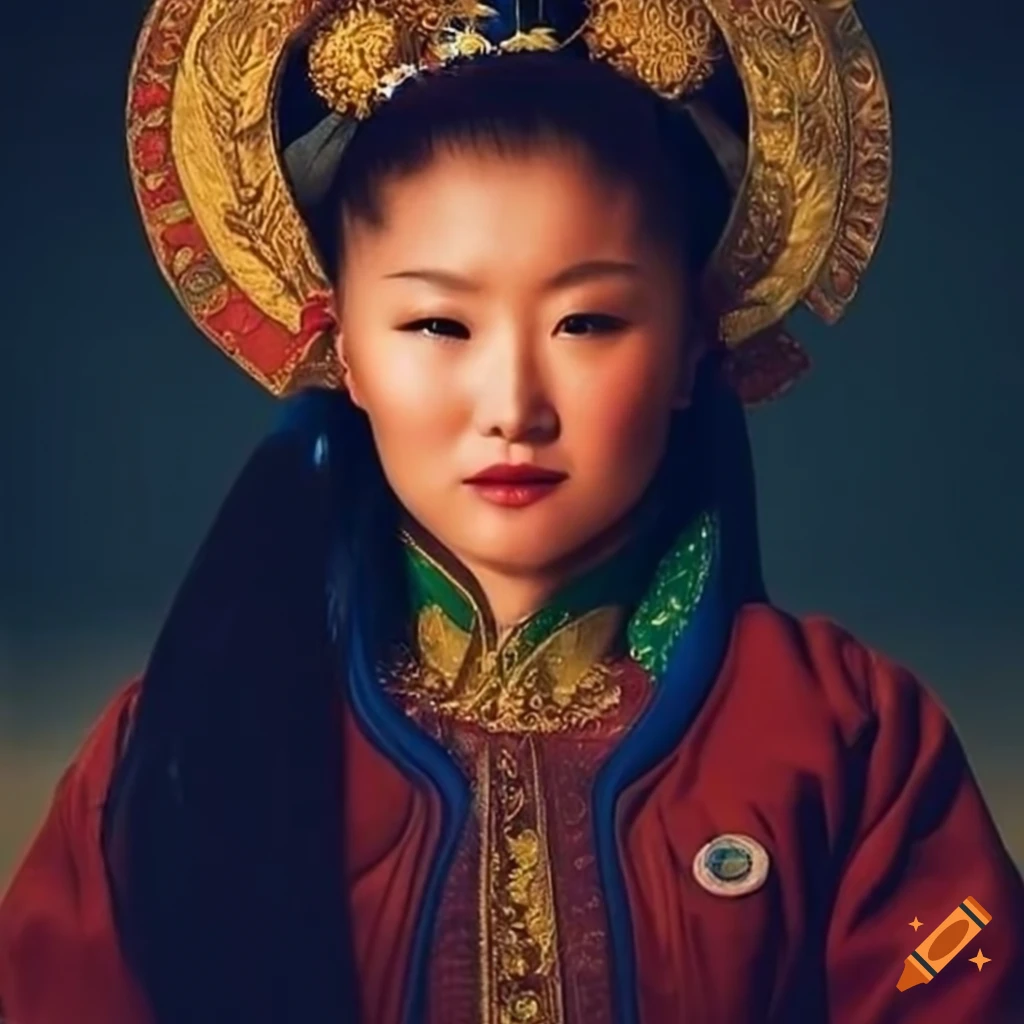 Portrait of a beautiful mongolian woman