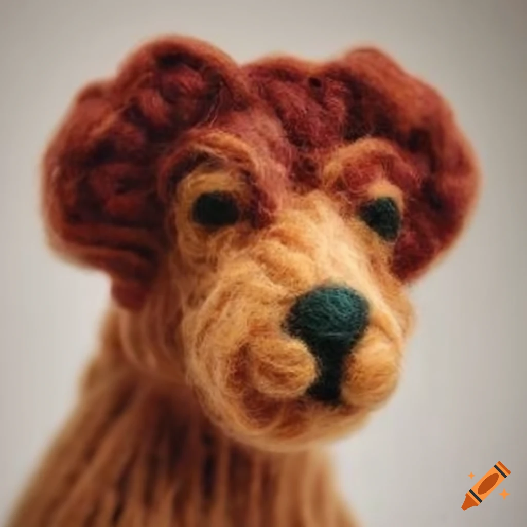 Felted wool sculpture of a regal figure
