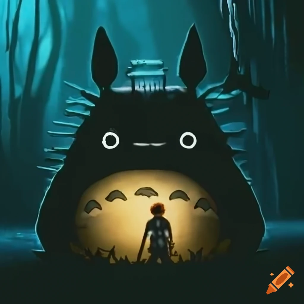 Totoro blade runner video game with glitter on Craiyon