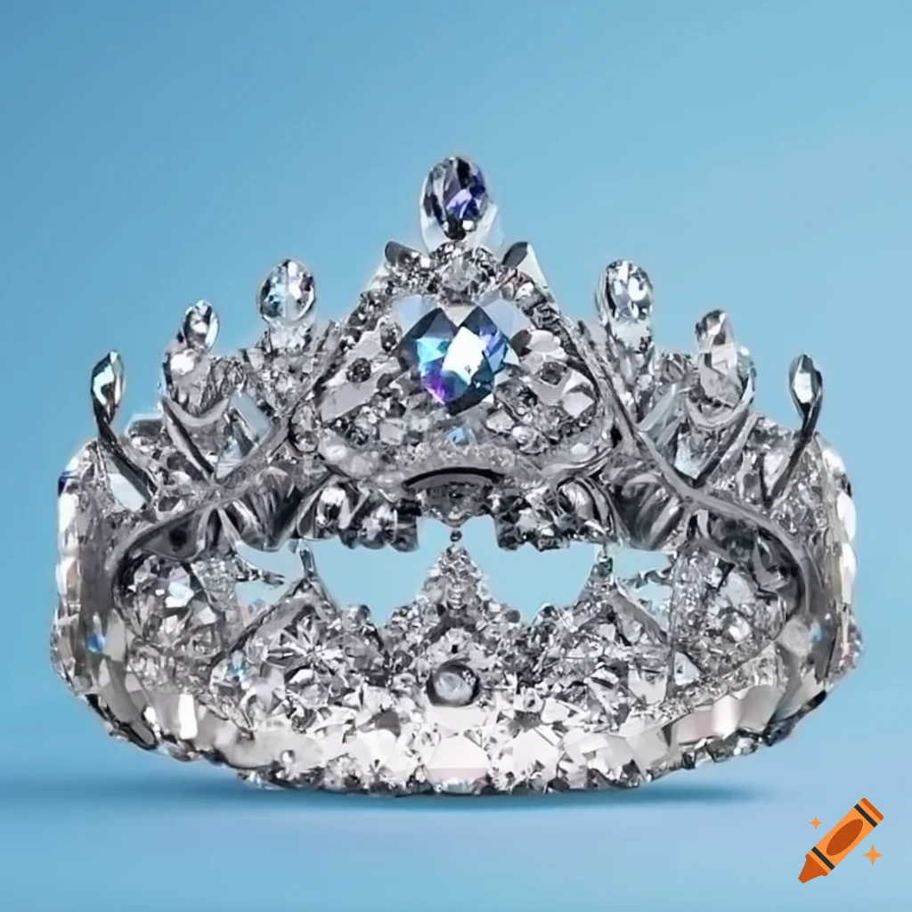 Platinum crown covered in sparkling diamonds