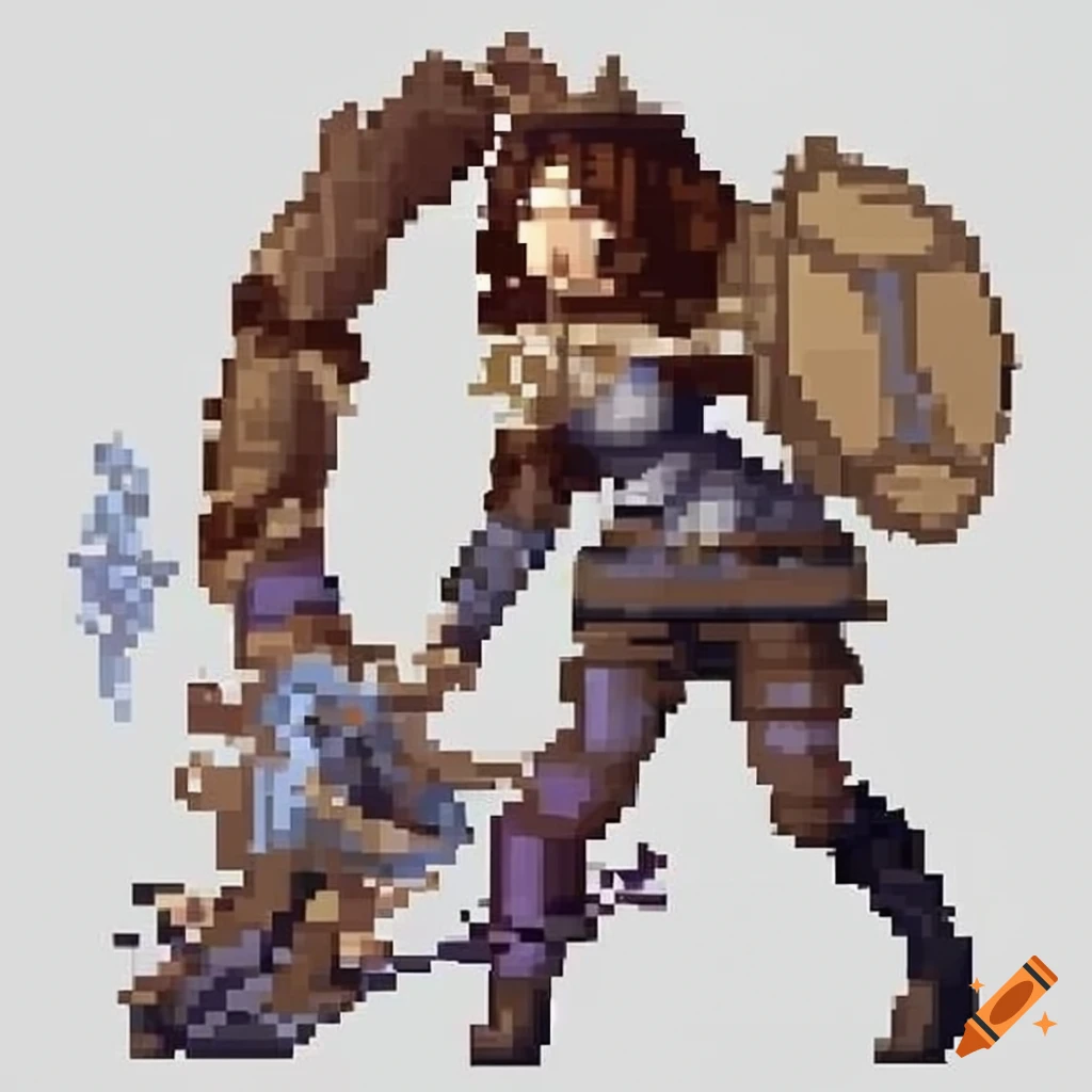Fantasy pixel art of a cleric girl