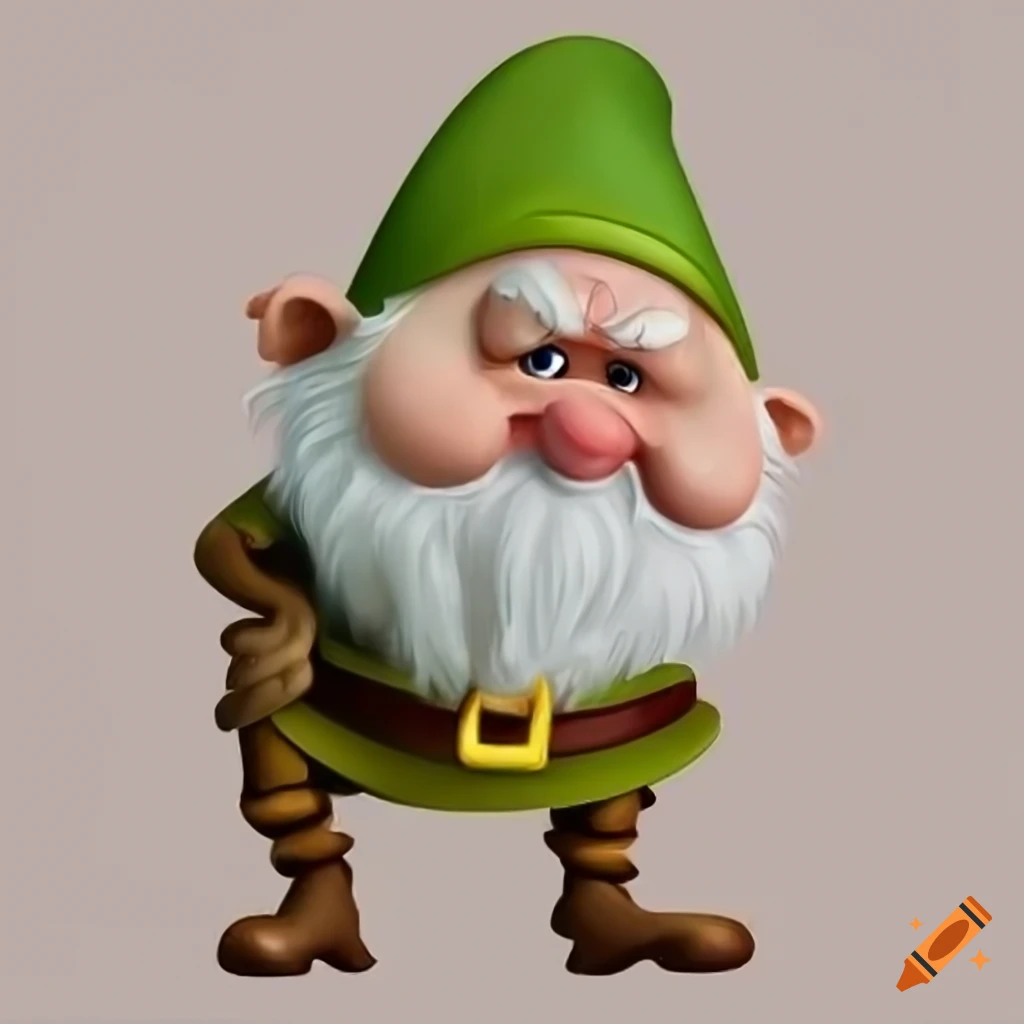 Cartoon of a sad dwarf