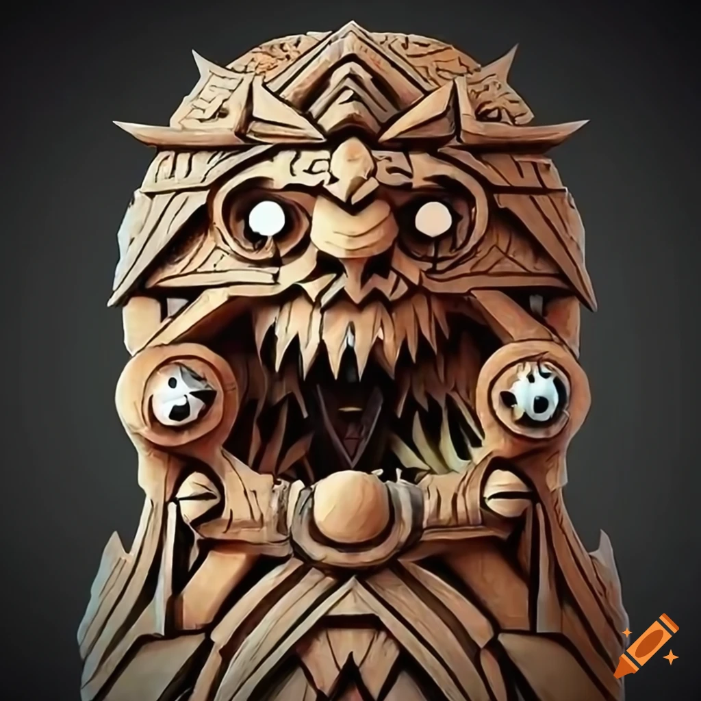 Carving of a Zelda game boss in a labyrinth on Craiyon