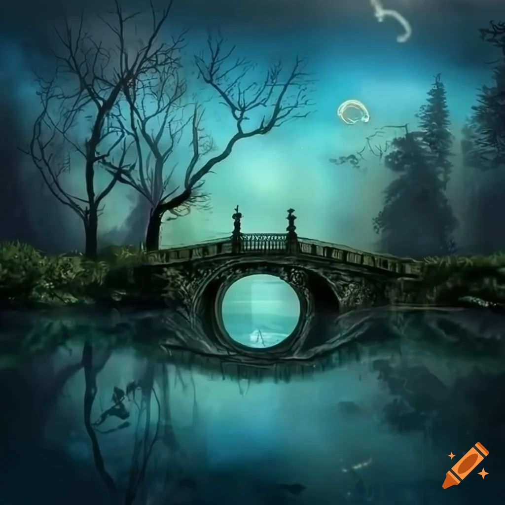 Surreal park with fantastical creatures and glowing ice crystals on Craiyon