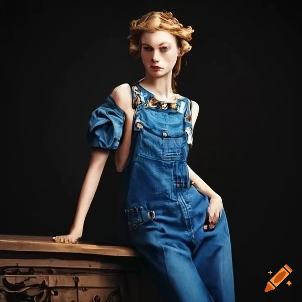Baroque-style dungarees