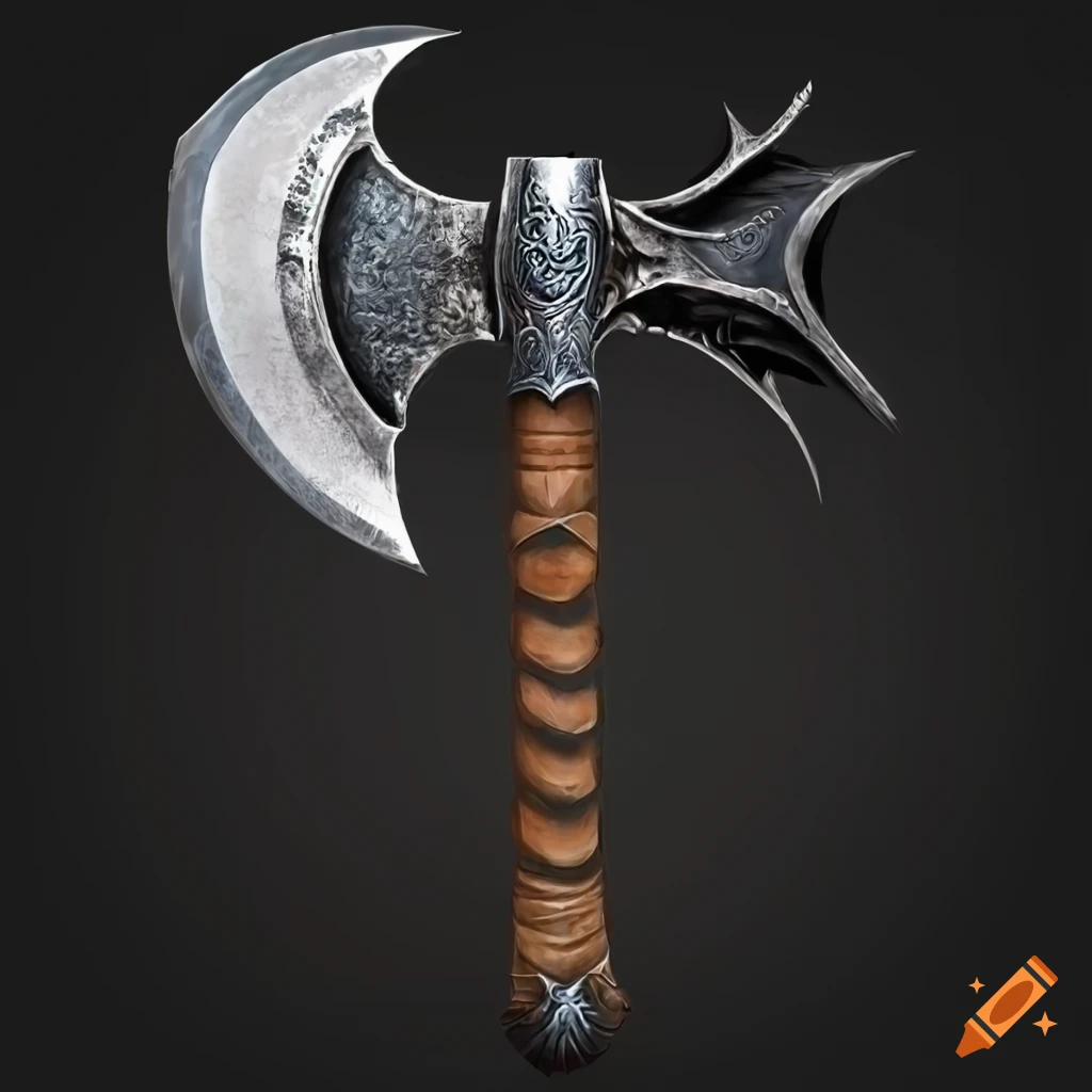 Fantasy-style axe on Craiyon