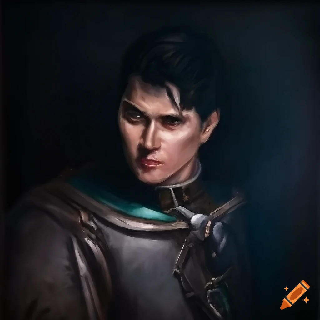 Hyperrealistic oil painting of Jason Todd, a D&D wanderer on Craiyon