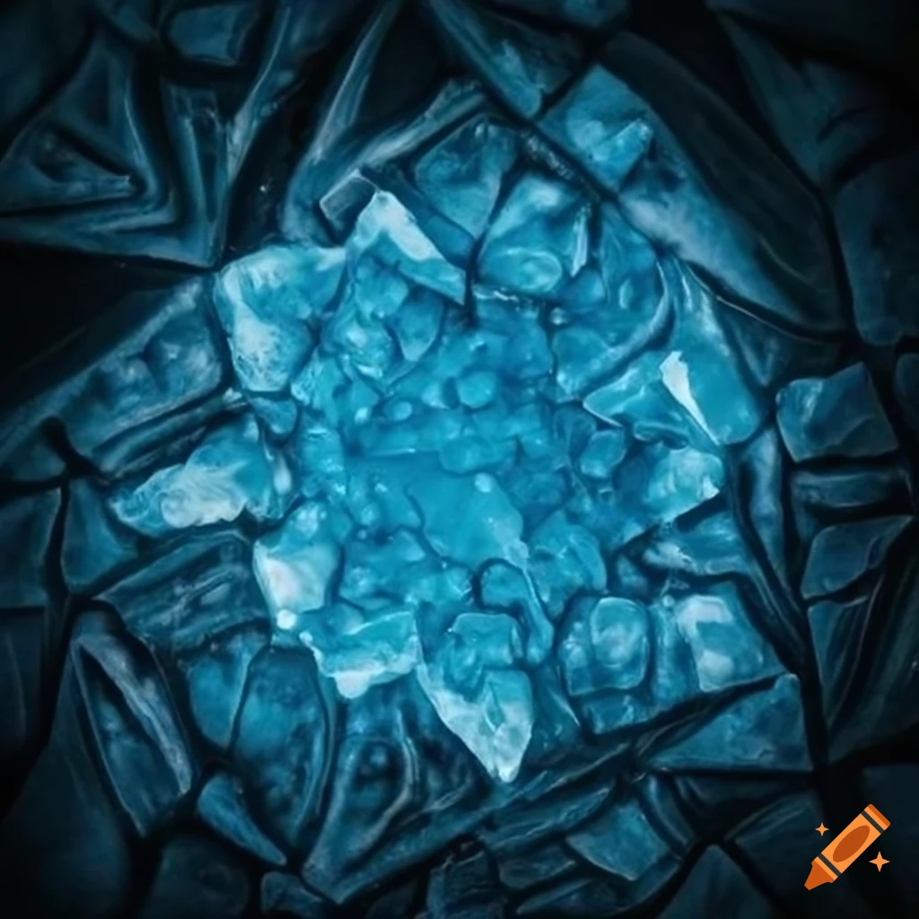 Abstract art of melting ice with h.r. giger inspired tiles on Craiyon