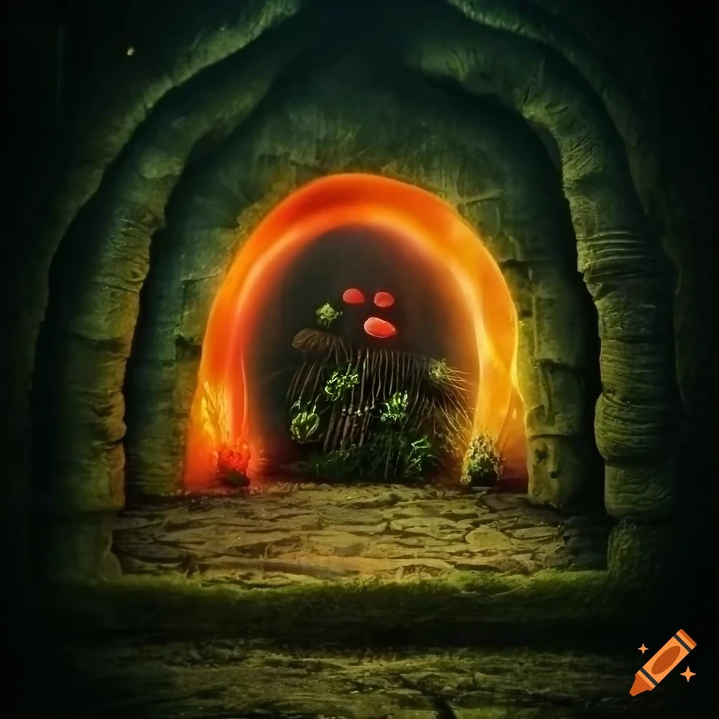 Miniature fairy portal in a magical mushroom forest on Craiyon