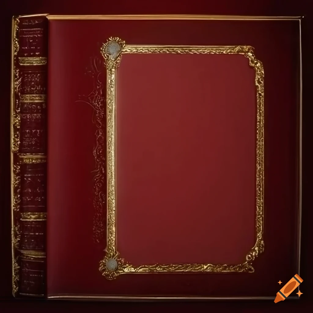 Red academic book with gold trim on Craiyon