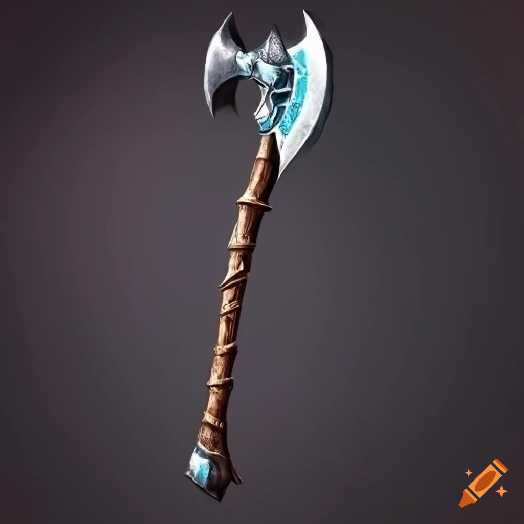 Fantasy-style axe on Craiyon