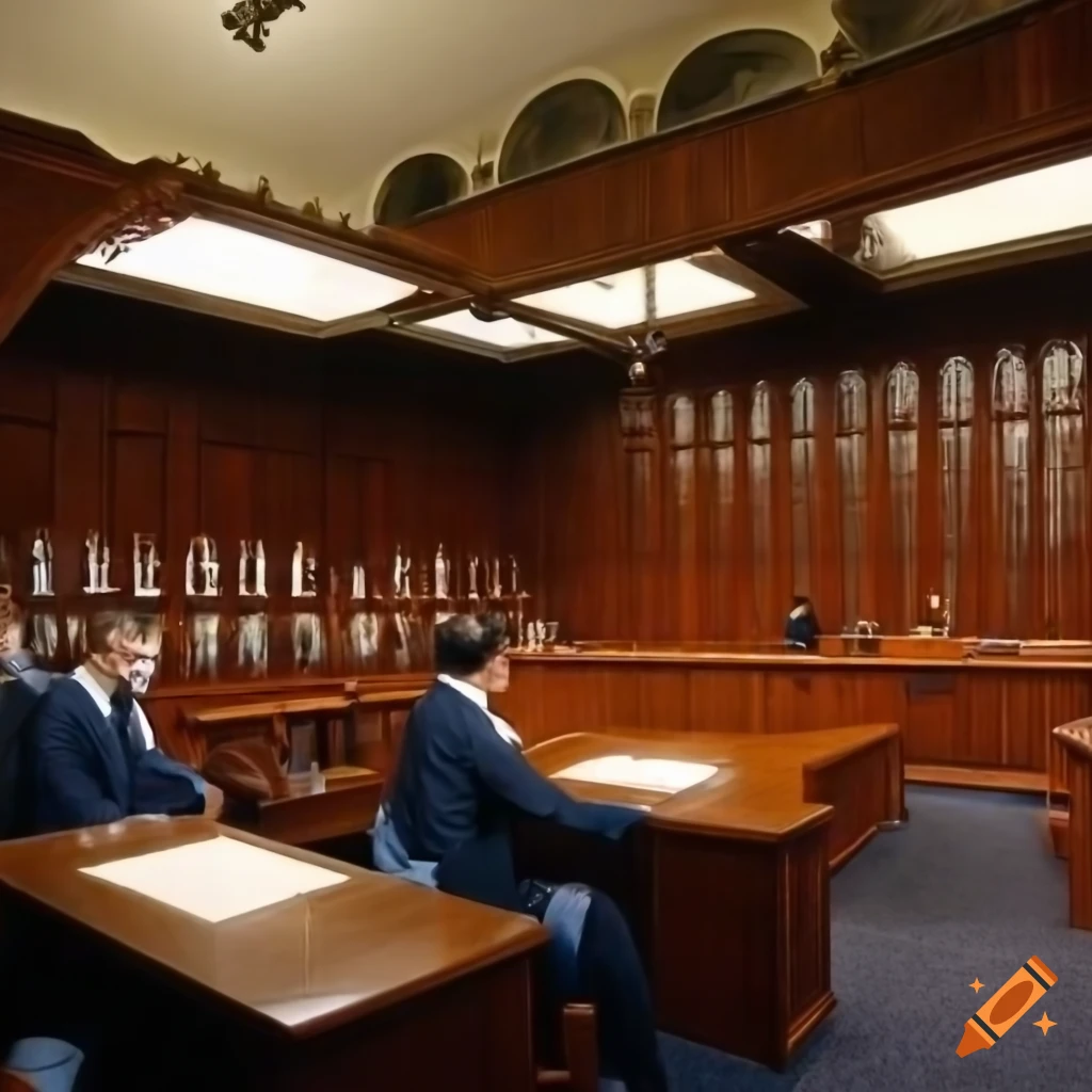 Photo of a courtroom during a court case on Craiyon