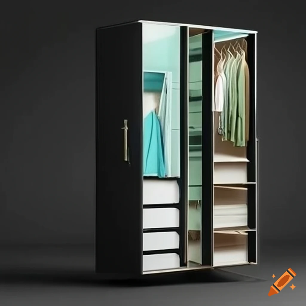 Stylish and creative wardrobe cabinet design on Craiyon