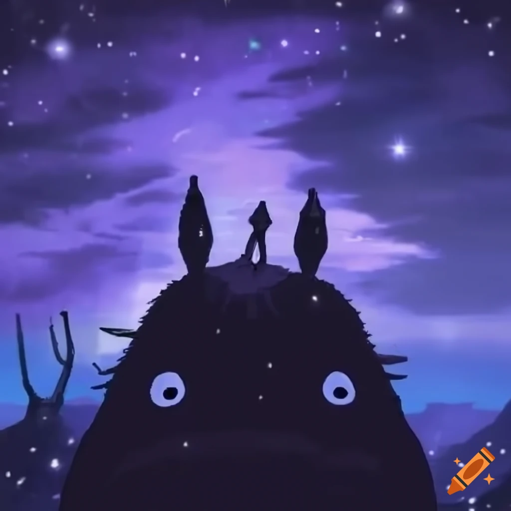 Artistic depiction of a totoro-inspired video game on Craiyon