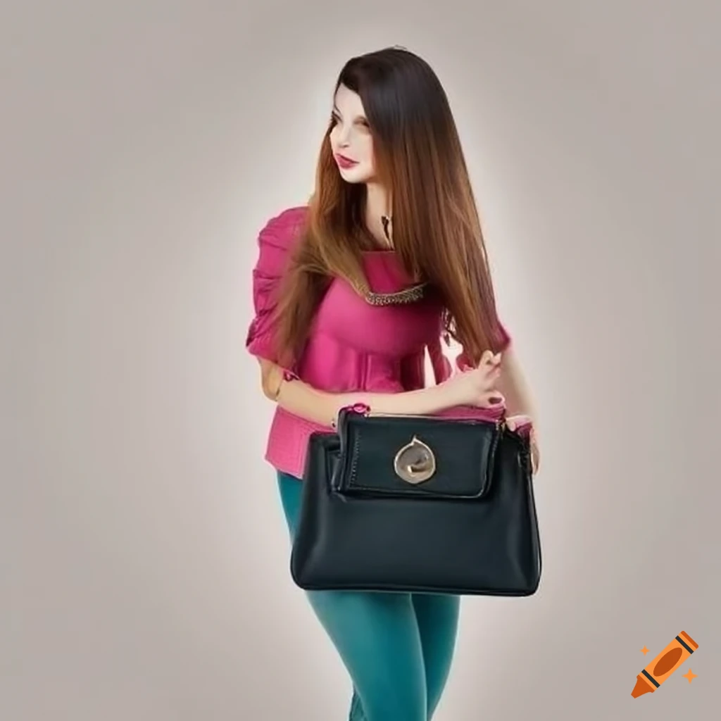 Woman model with a stylish handbag